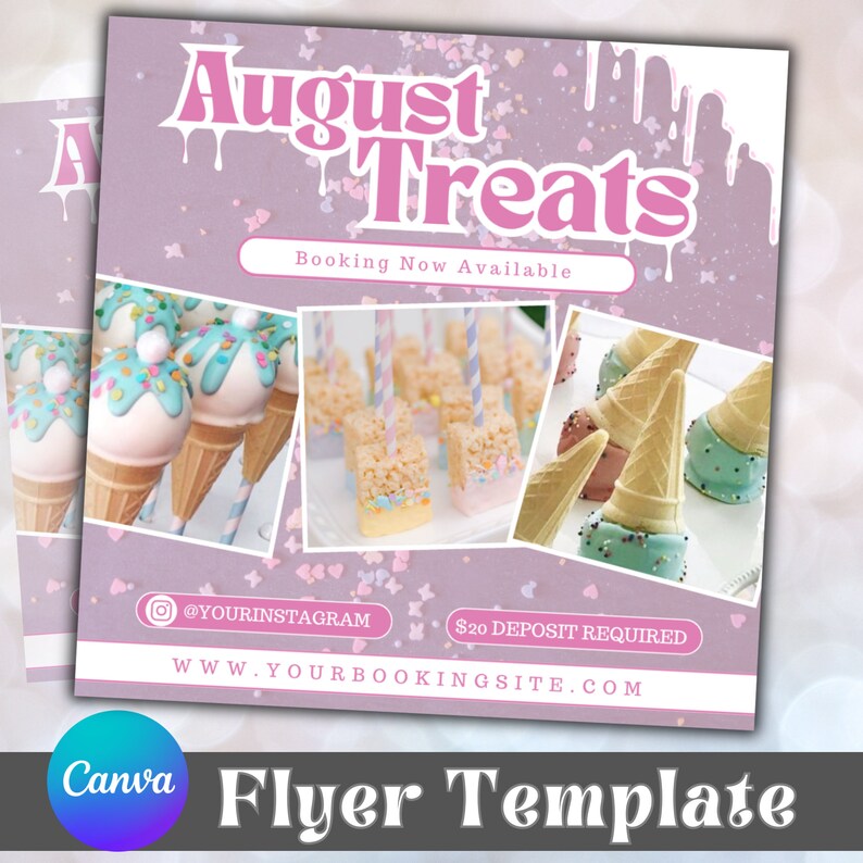 August Baking Dessert Treats Flyer, DIY Bakery E-flyer, Baking Sale ...