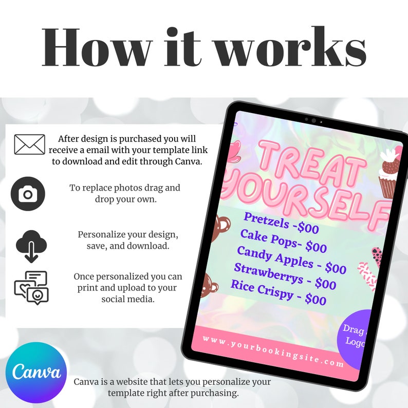 Sweets and Treats Canva Flyer Template, DIY Baking Dessert Flyer, Party ...