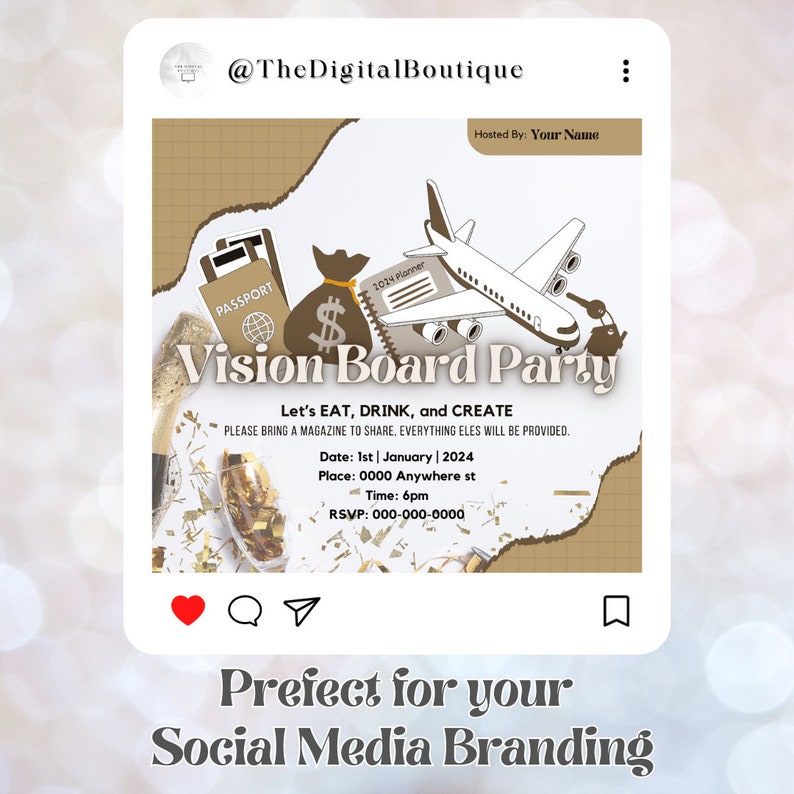 Vision Board Party Template, 2024 Personal Goals Planning Party, That ...