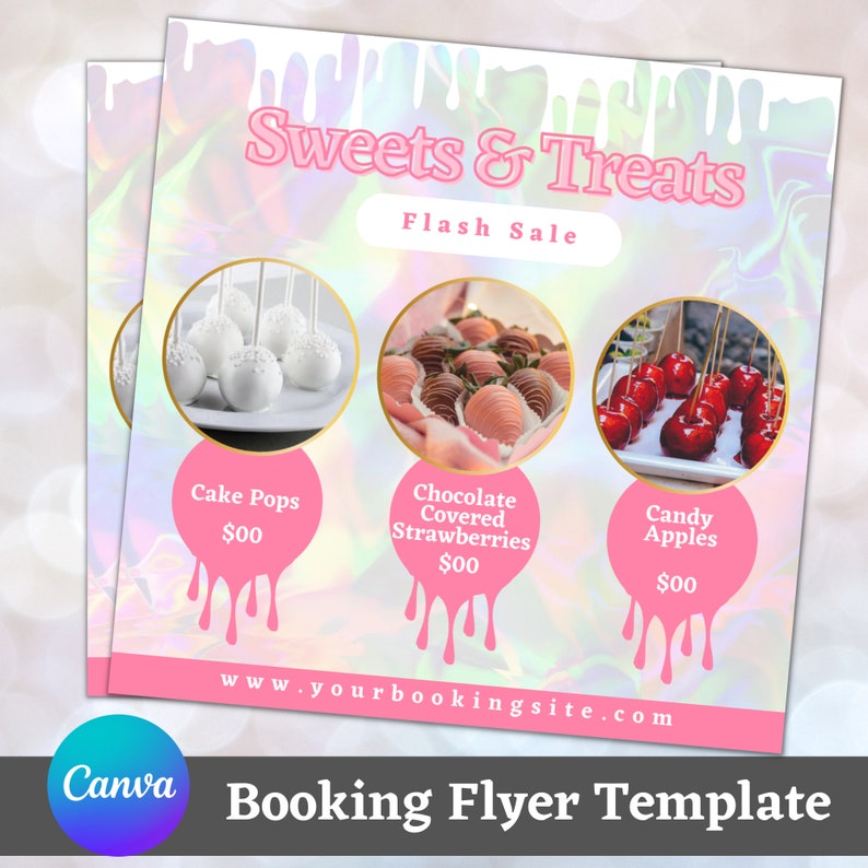 Sweets and Treats DIY Canva Flyer Template, Baking Dessert Flyer ...