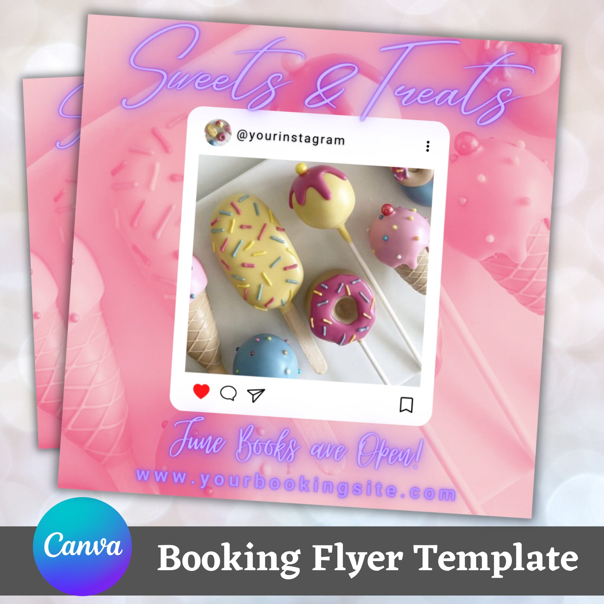 Sweets and Treats Flyer Template, Canva Editable Bakery Flyer, Cake ...