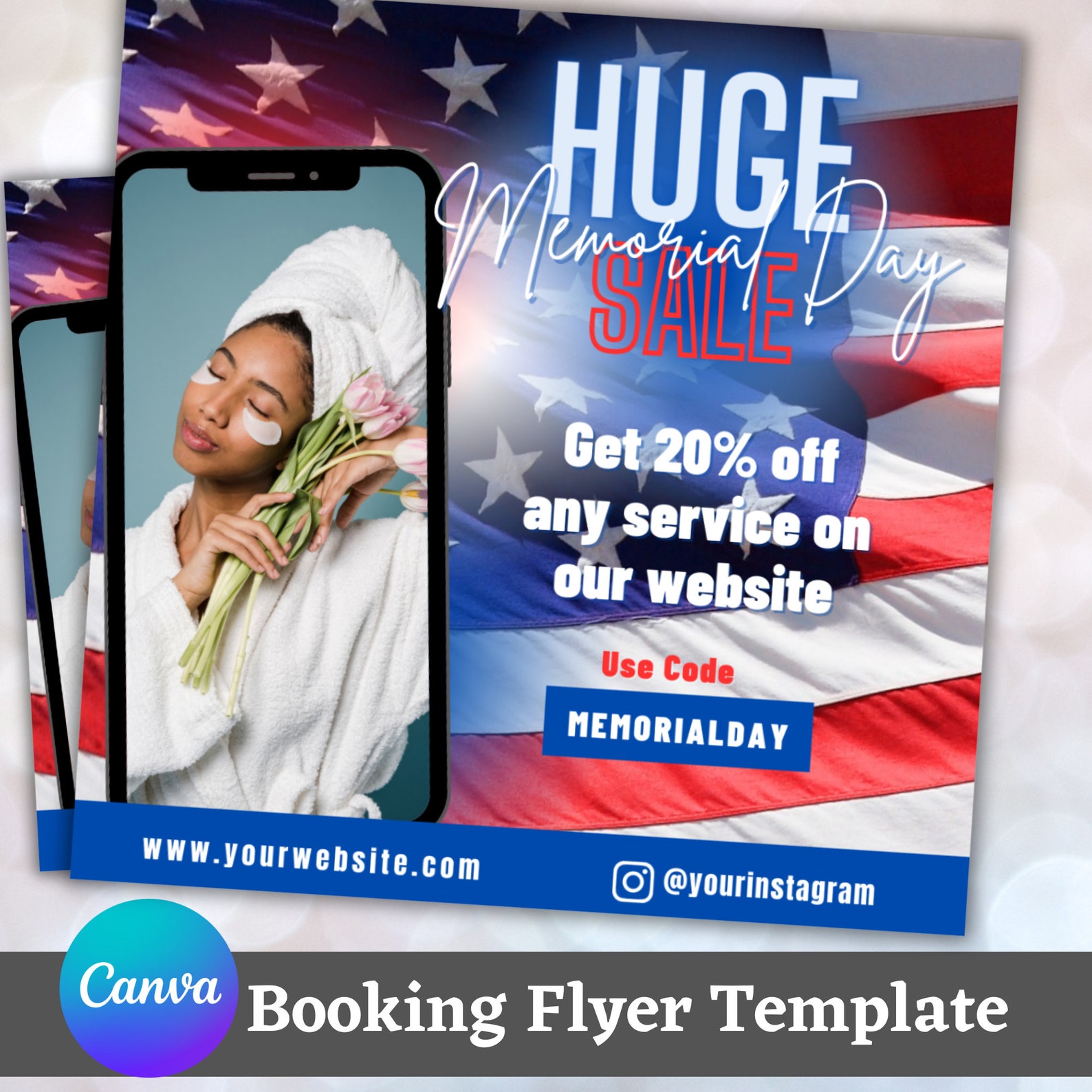 Memorial Day Sale Flyer Template , DIY Memorial Day Sale Flyer, Holiday ...