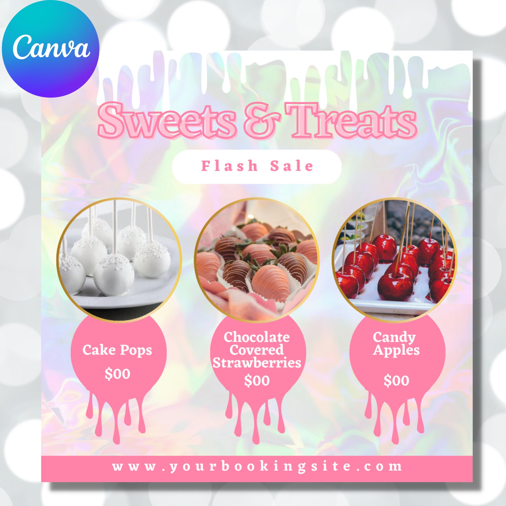 Sweets and Treats DIY Canva Flyer Template, Baking Dessert Flyer ...
