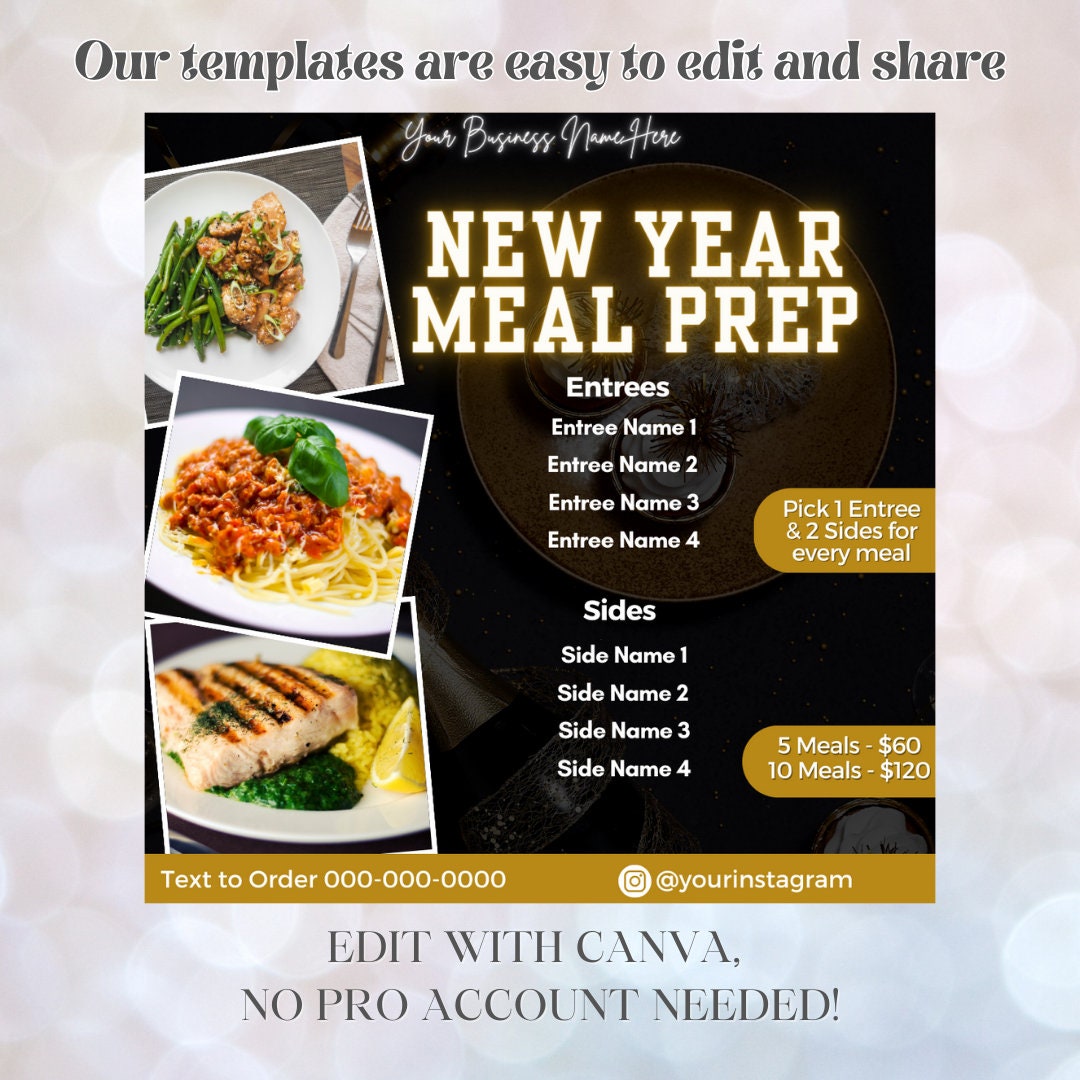 New Year Meal Prep Flyer, Instagram Flyer, Chef Instagram Flyer, 2024 ...