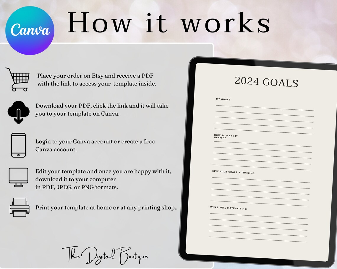 2024 Goal Planner Template, 2024 Goal Tracker, That Girl Printable ...
