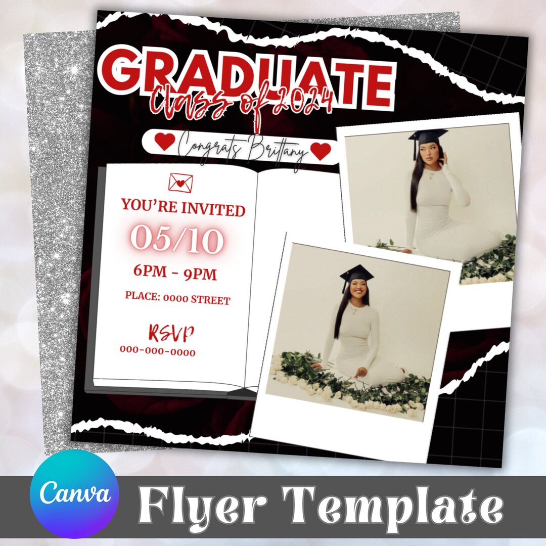 Graduation Party Flyer Template 2024 Graduation Editable Invite, High ...