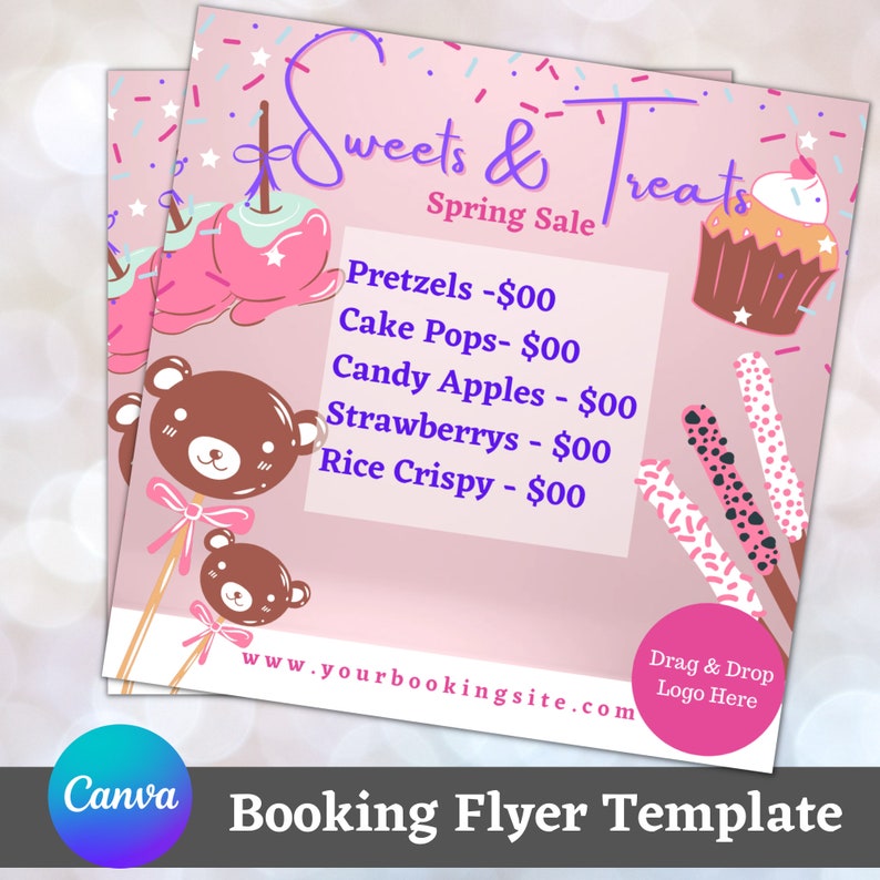 Sweets and Treats DIY Canva Flyer Template, Baking Dessert Flyer ...