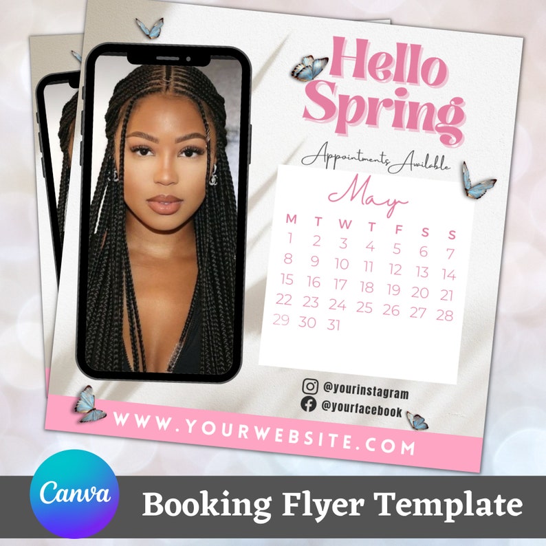 Hello Spring May Booking Flyer Template, Instagram Flyer, Available ...