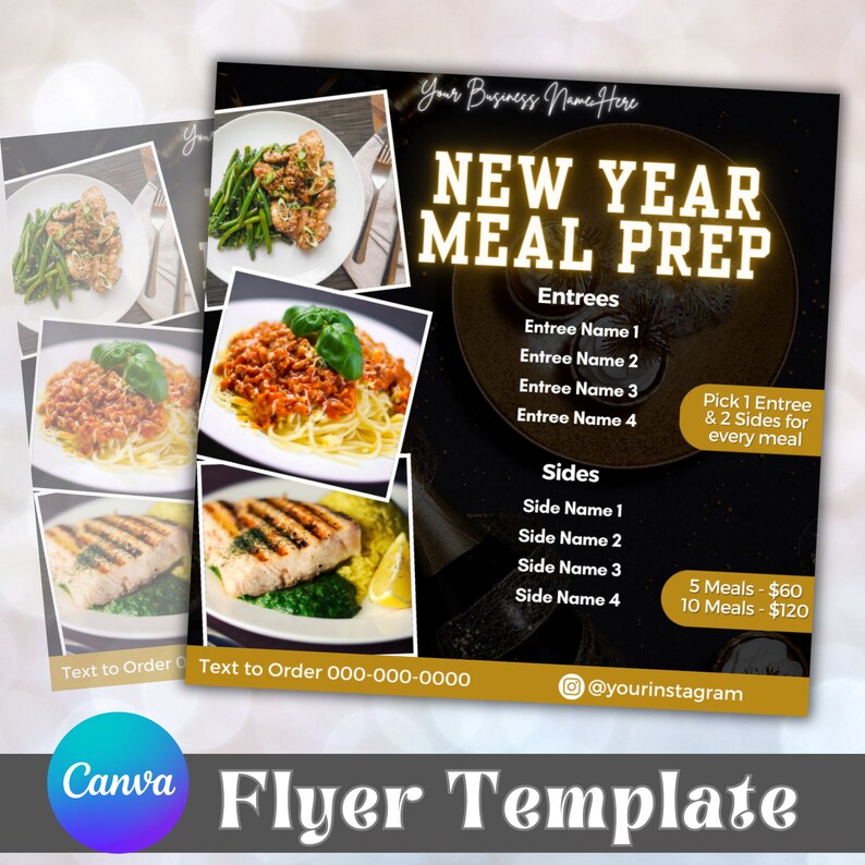 New Year Meal Prep Flyer, Instagram Flyer, Chef Instagram Flyer, 2024 ...