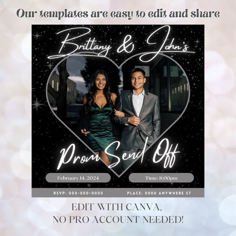 Prom Send off Invitation, Prom Invitation Template, Prom Party Invite ...