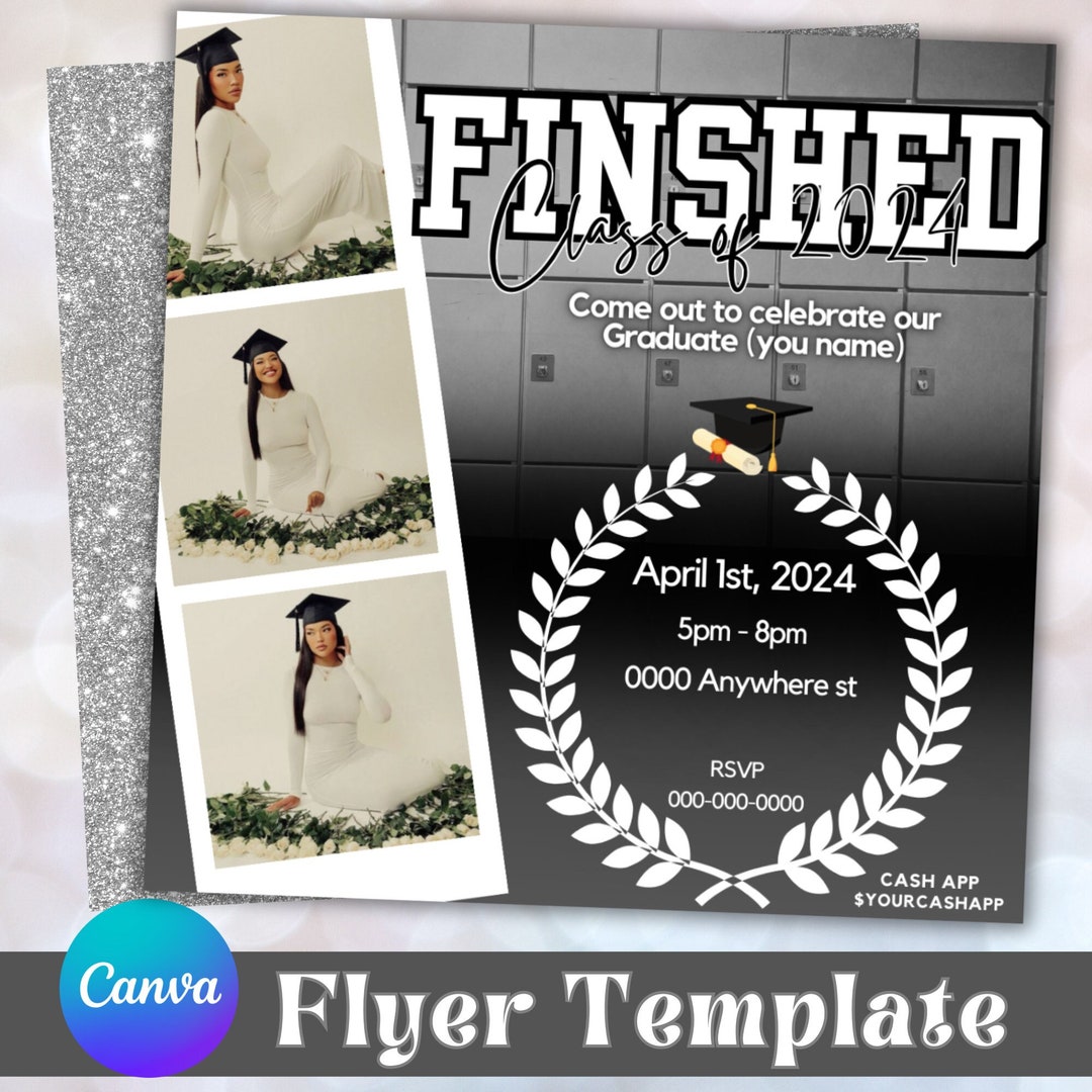 Graduation Party Invite Template, 2024 Graduation Editable Flyer Invite ...