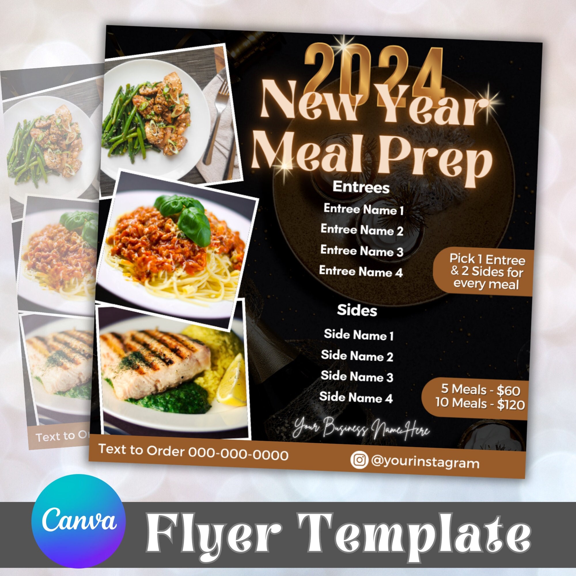 New Year Meal Prep Flyer, Instagram Flyer, Chef Instagram Flyer, 2024 ...