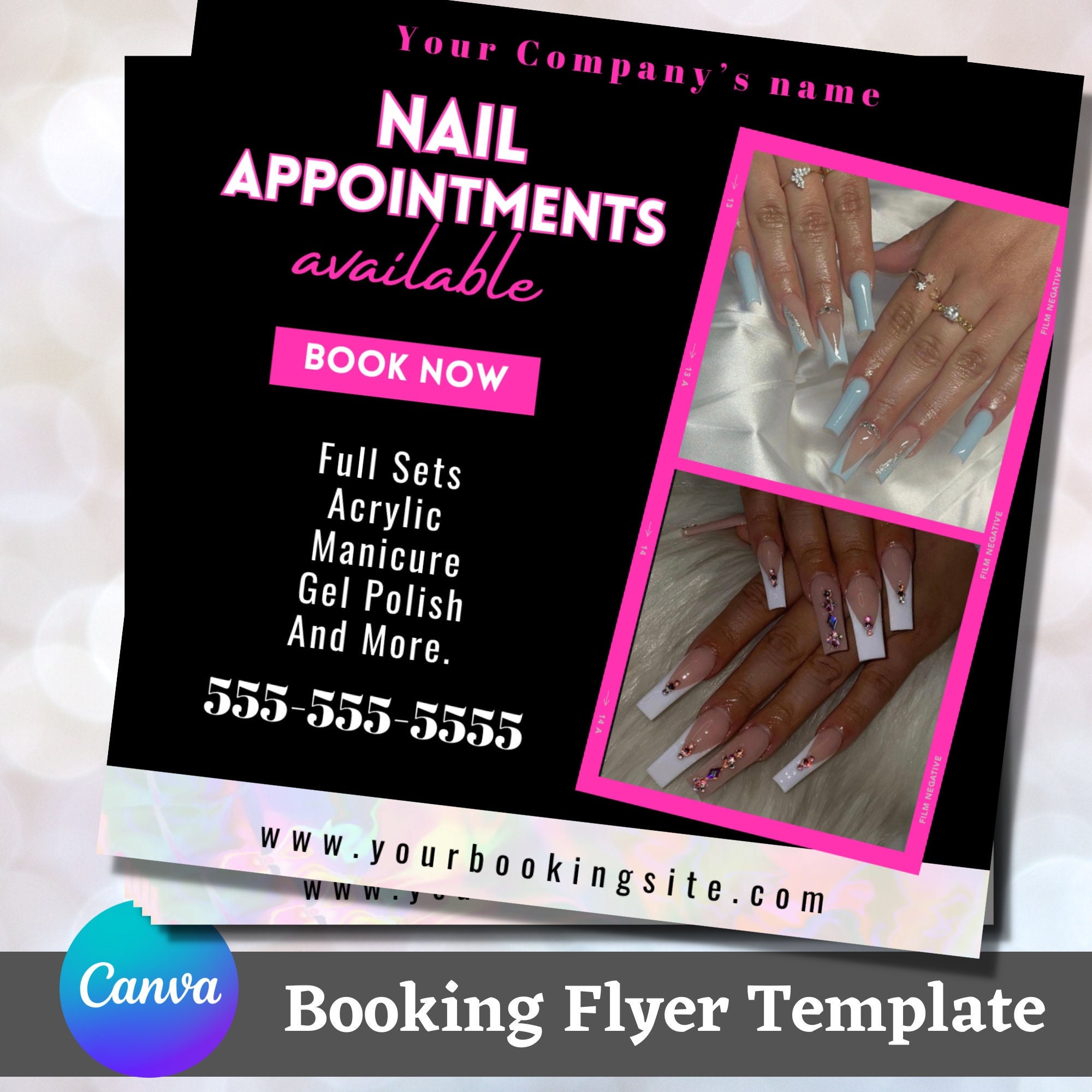 Editable Nail Tech Flyer Template for Social Media - Etsy