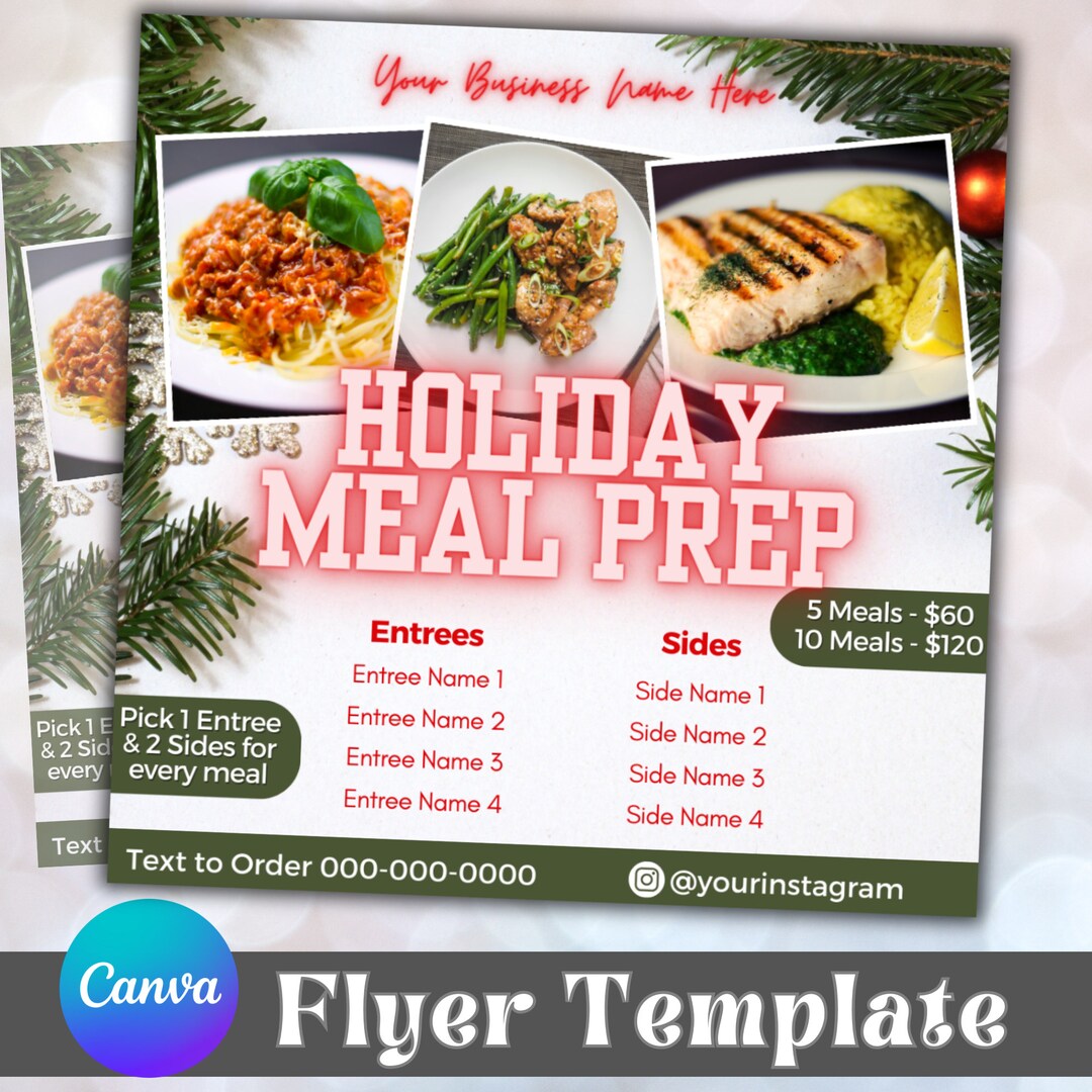 Meal Prep Flyer Template, Editable Flyer Template, Meal Plan Flyer ...