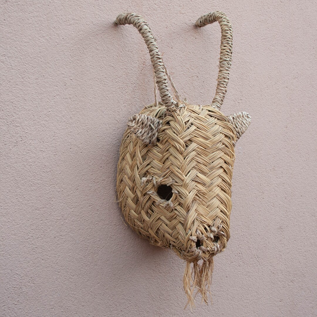 Rattan Animal Head Ram With Beard - Etsy