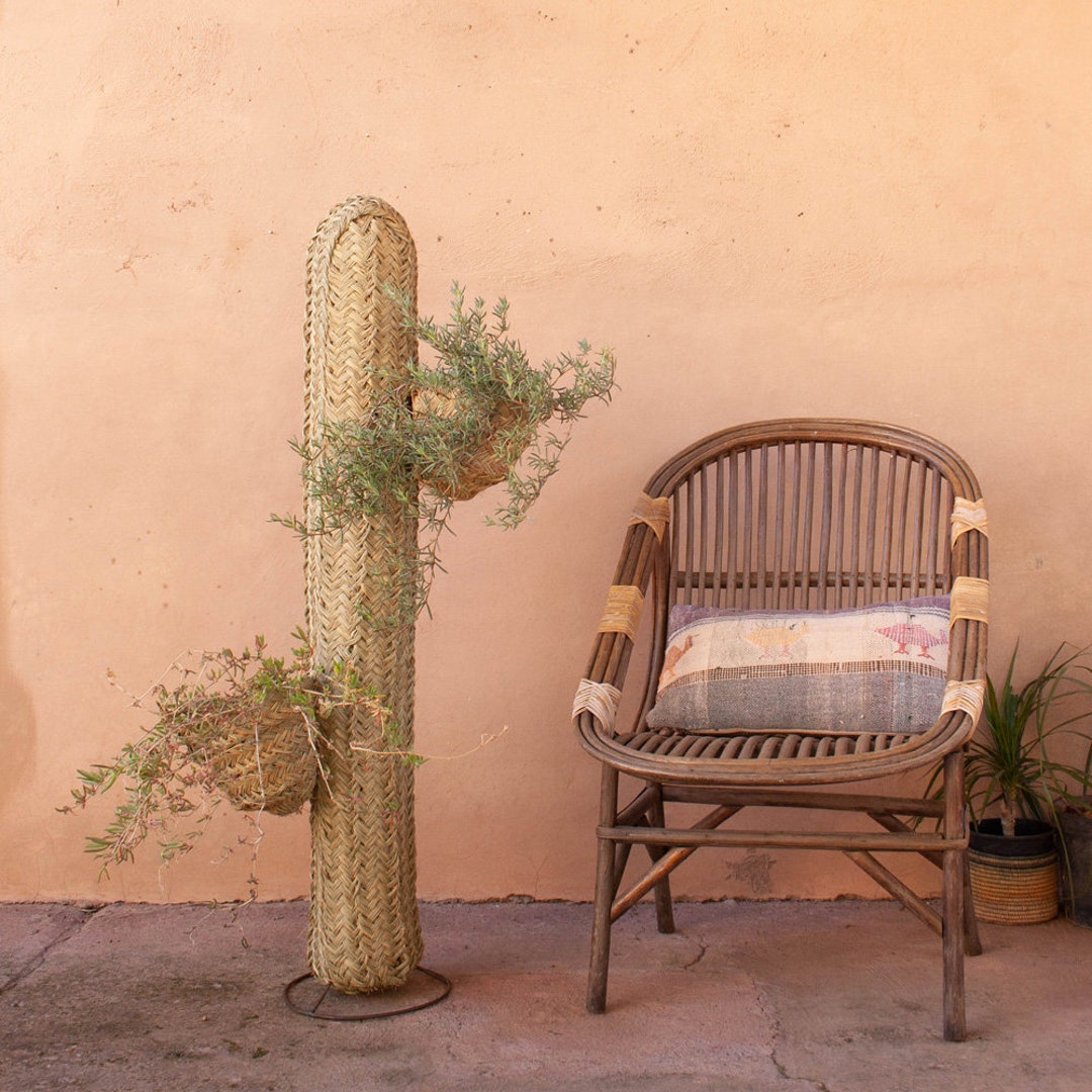 Wicker Cactus With Woven Planters - Etsy