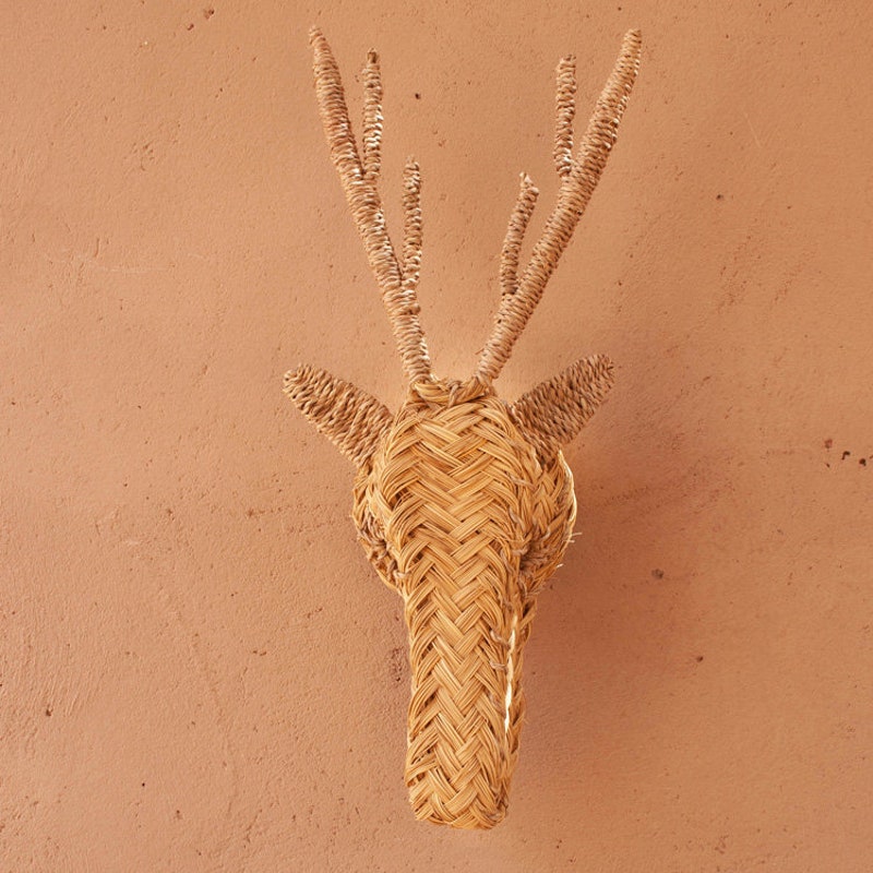 Straw Animal Head - Etsy UK