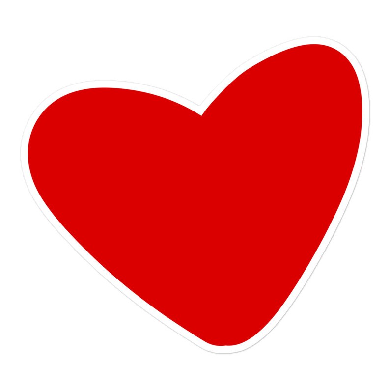 Classic red Heart Sticker Share the Love Apparel - Etsy