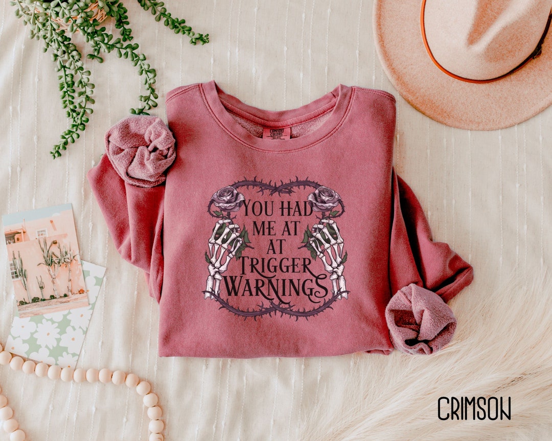 Trigger Warnings Comfort Colors Bookish Merch Book Lover Gift, Booktok ...