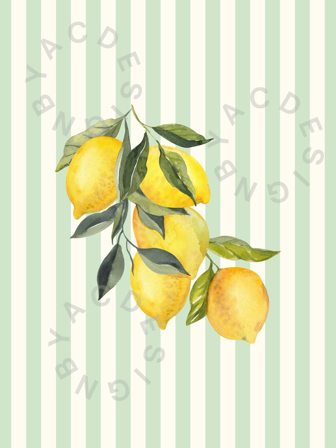 Italian Lemon Wall Art Set Modern Kitchen Poster Bar Cart Prints ...