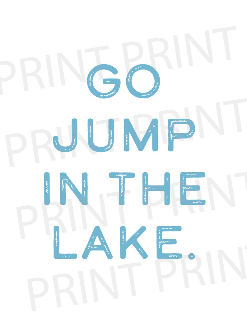 Go Jump in the Lake Prints | Set of 2 | Preppy Lake Poster | Lake House ...