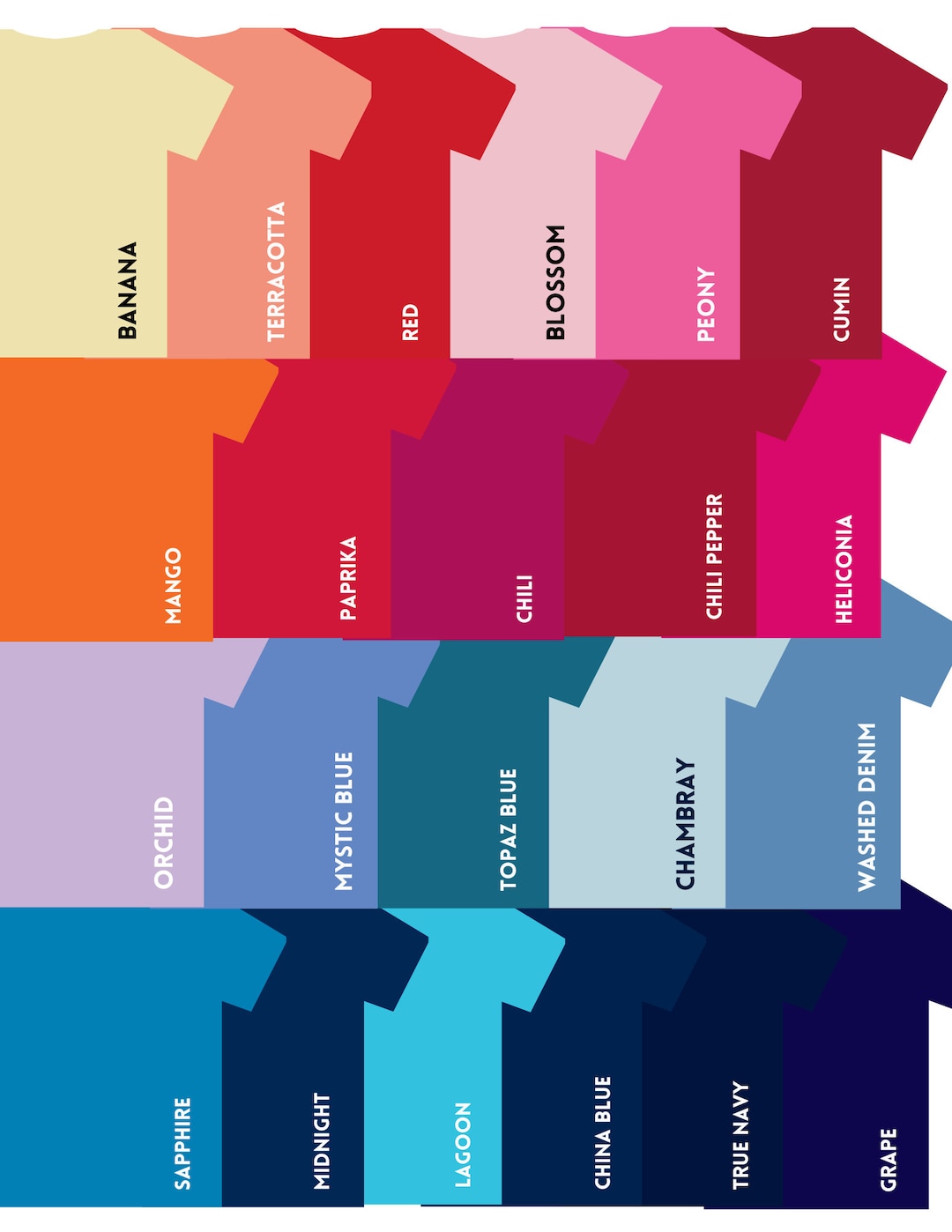 Comfort Colors Color Template - Etsy