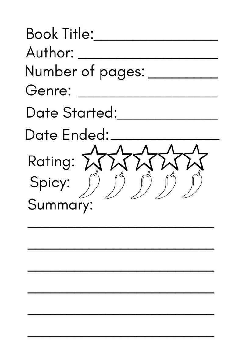 Download and Print Book Journal | Book Tracker Printable | Reading Log ...