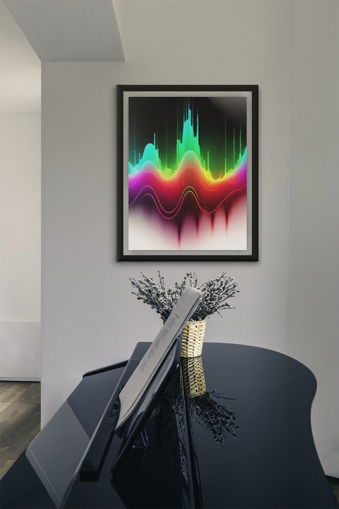 Soundwave Art Trippy Neon Sound Wave Wall Art Abstract Digital Download ...