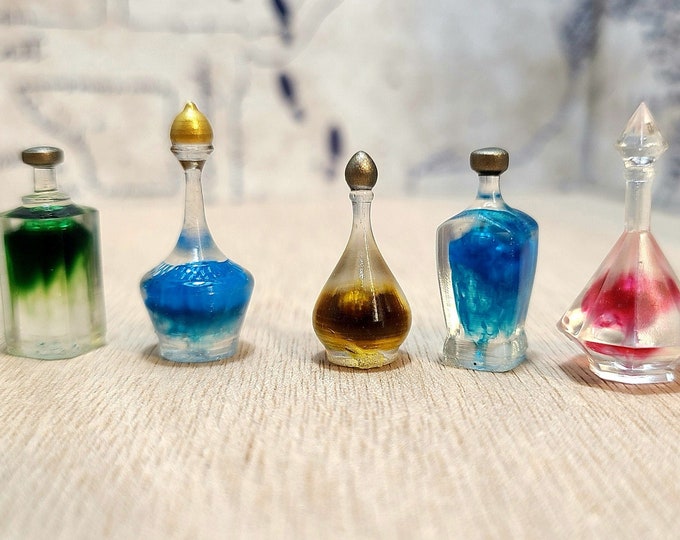 Liquid Core Miniature Potion Bottles for Dollhouse or Diorama! Set of ...