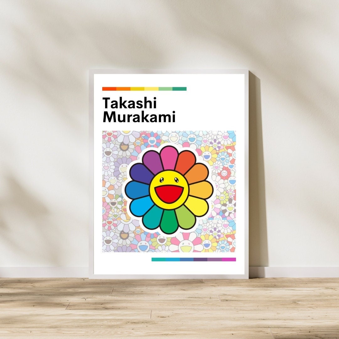 Hypebeast Takashi Murakami Art Minimalist Wall Art Flower Print Smiley ...
