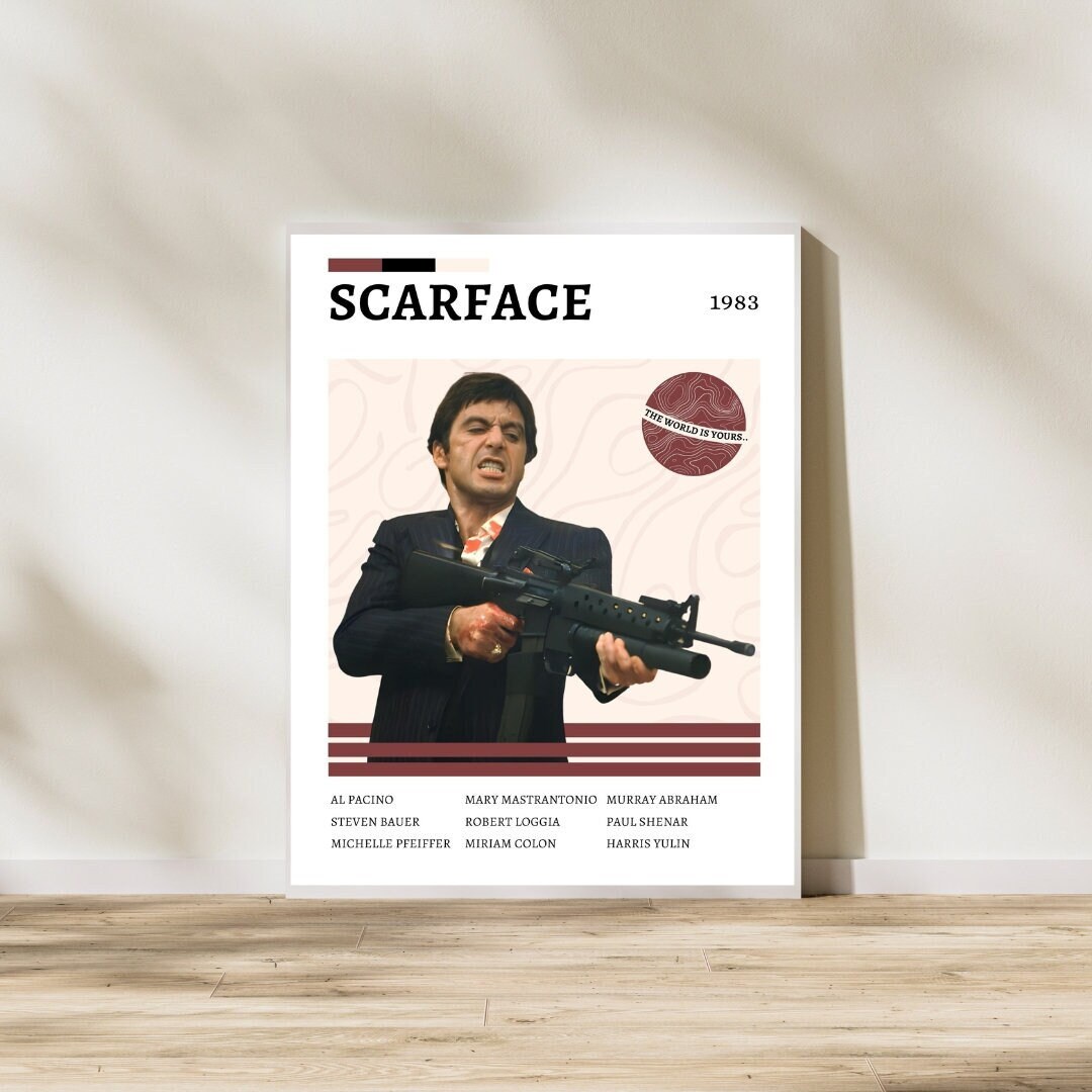 Scarface Movie Poster Minimalist Art Al Pacino Poster Wall Decor ...