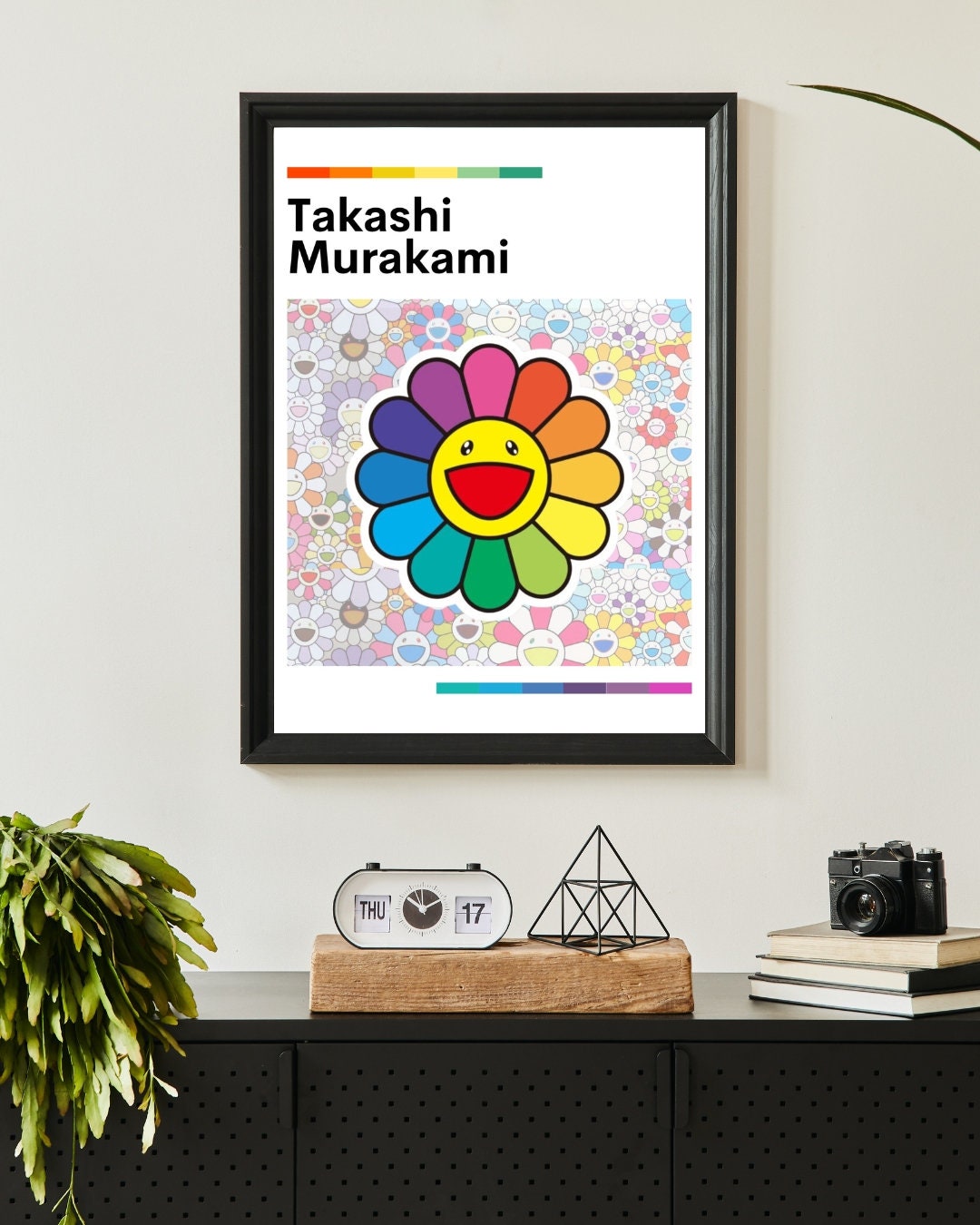 Hypebeast Takashi Murakami Art Minimalist Wall Art Flower Print Smiley ...