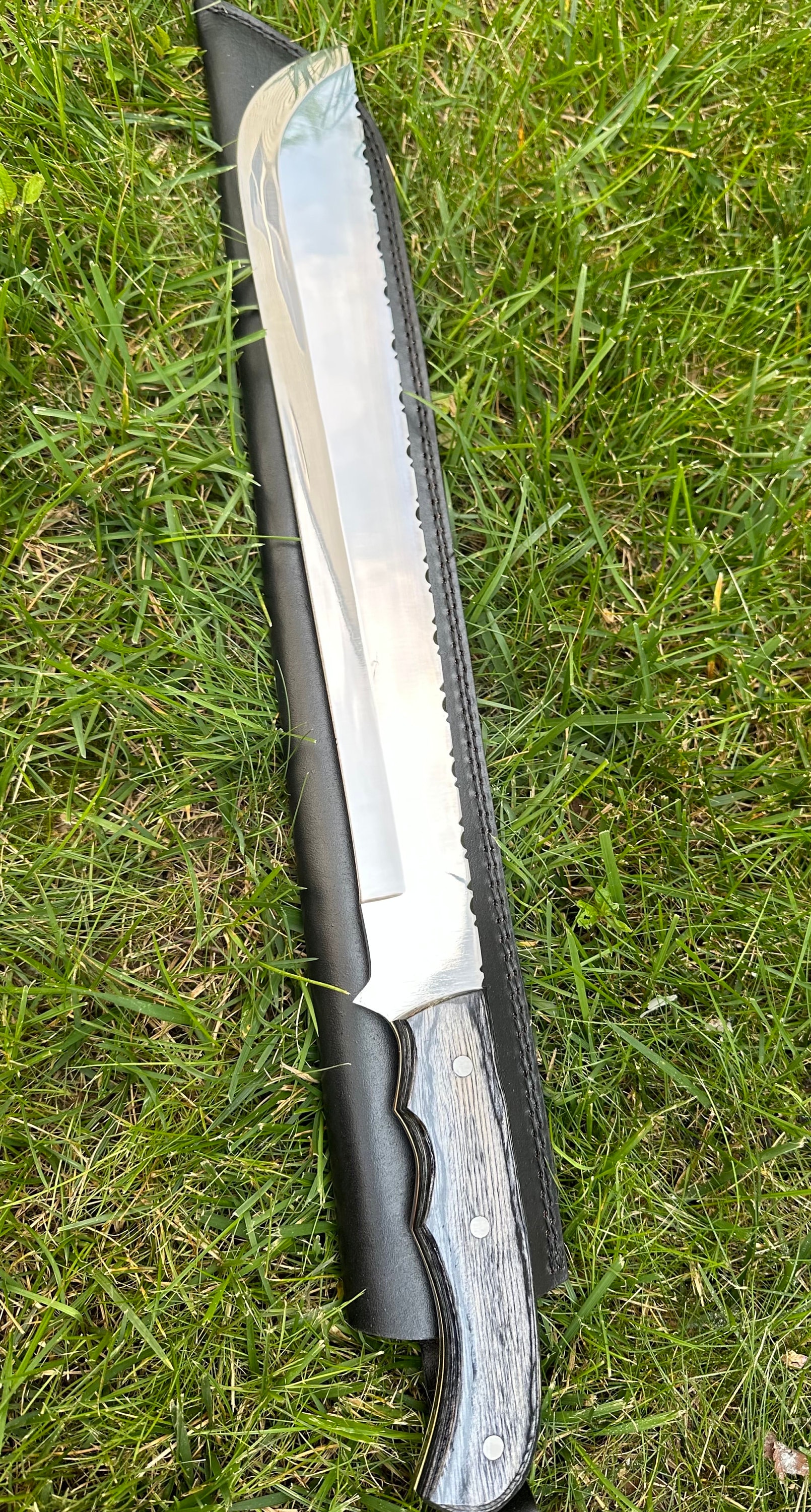 Custom Handmade Stainless Steel Machete With Black Pakka Wood Handle ...