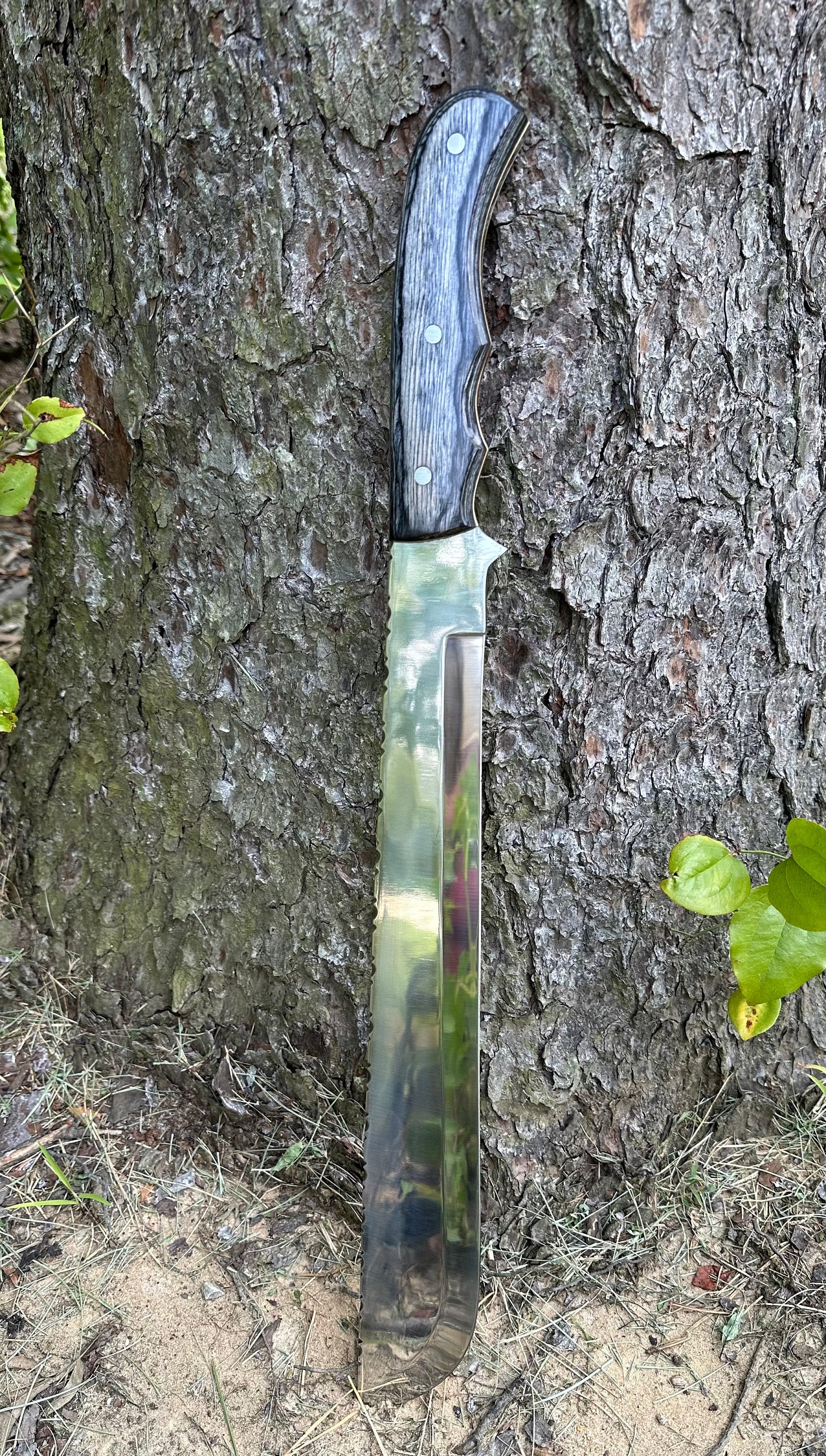 Custom Handmade Stainless Steel Machete With Black Pakka Wood Handle ...
