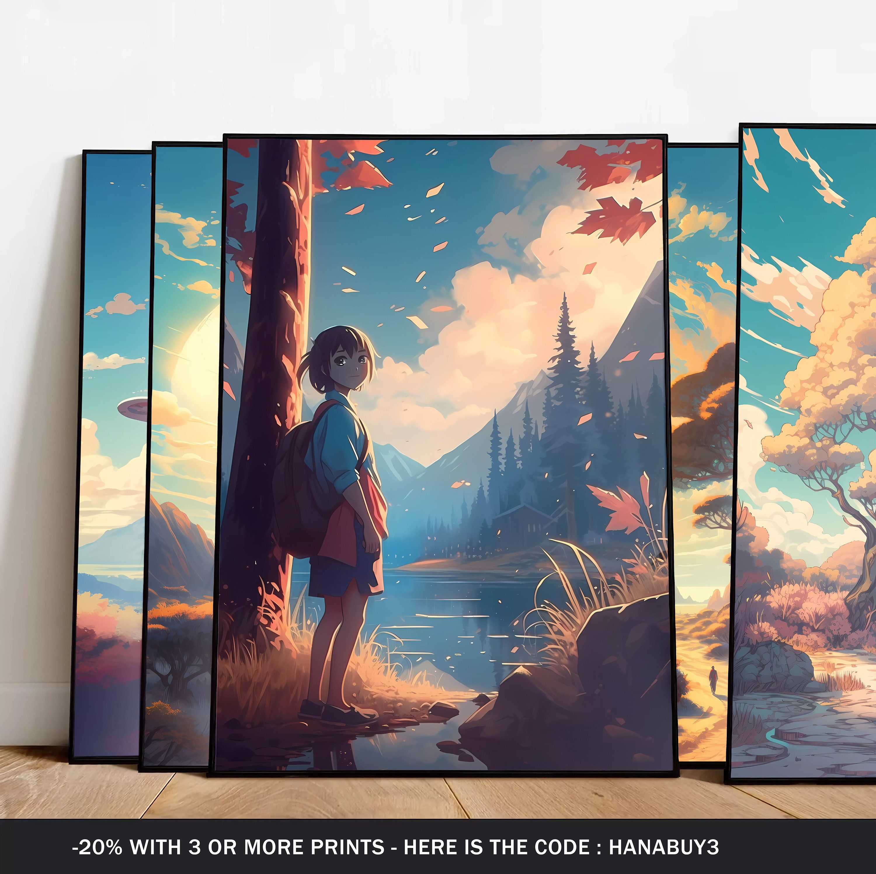 Anime Character Print Japanese Print, Travel Poster, Ghibli Print ...