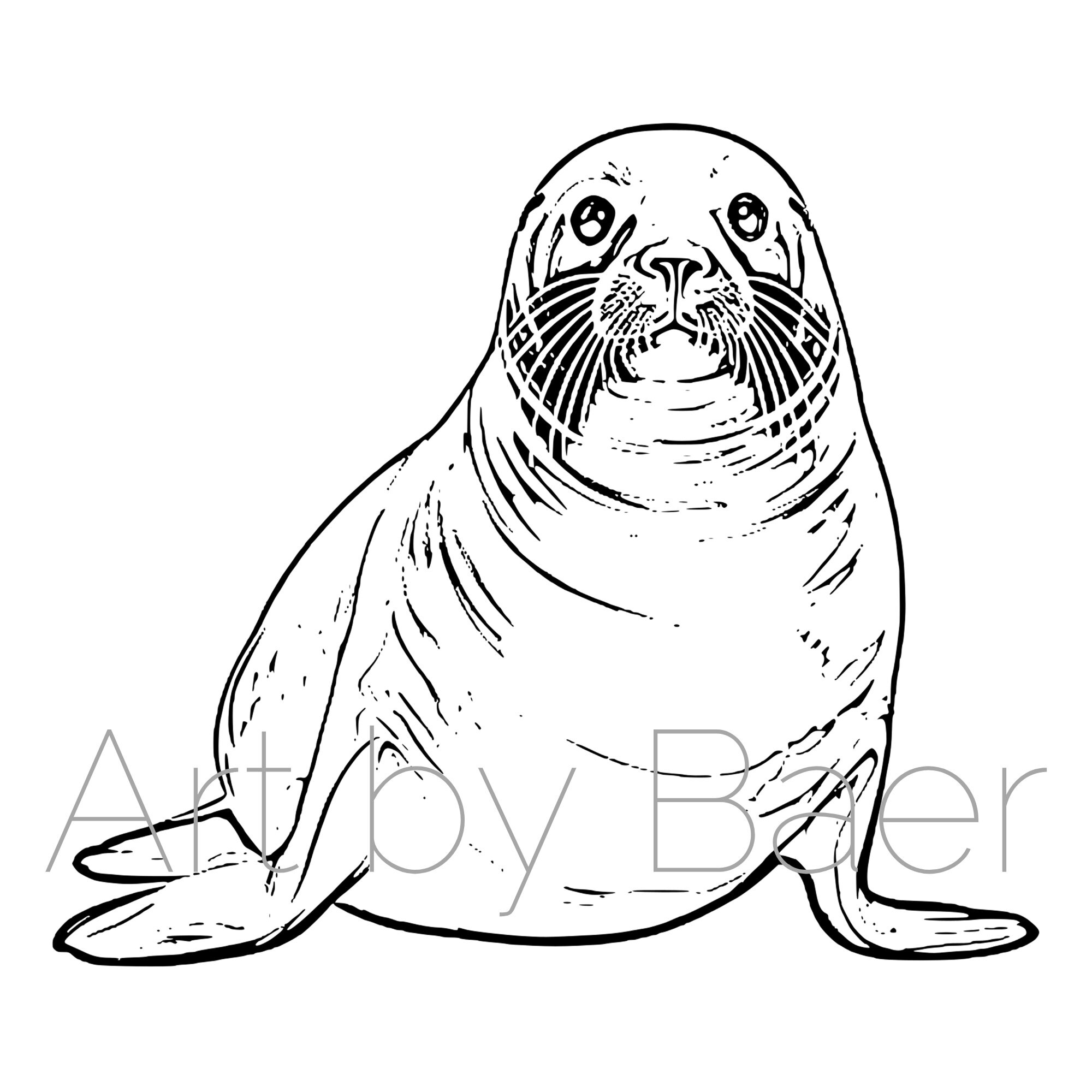 Seal Svg Digital Download Png Svg Seal Svg Seal Silhouette Cutting Machine Print At
