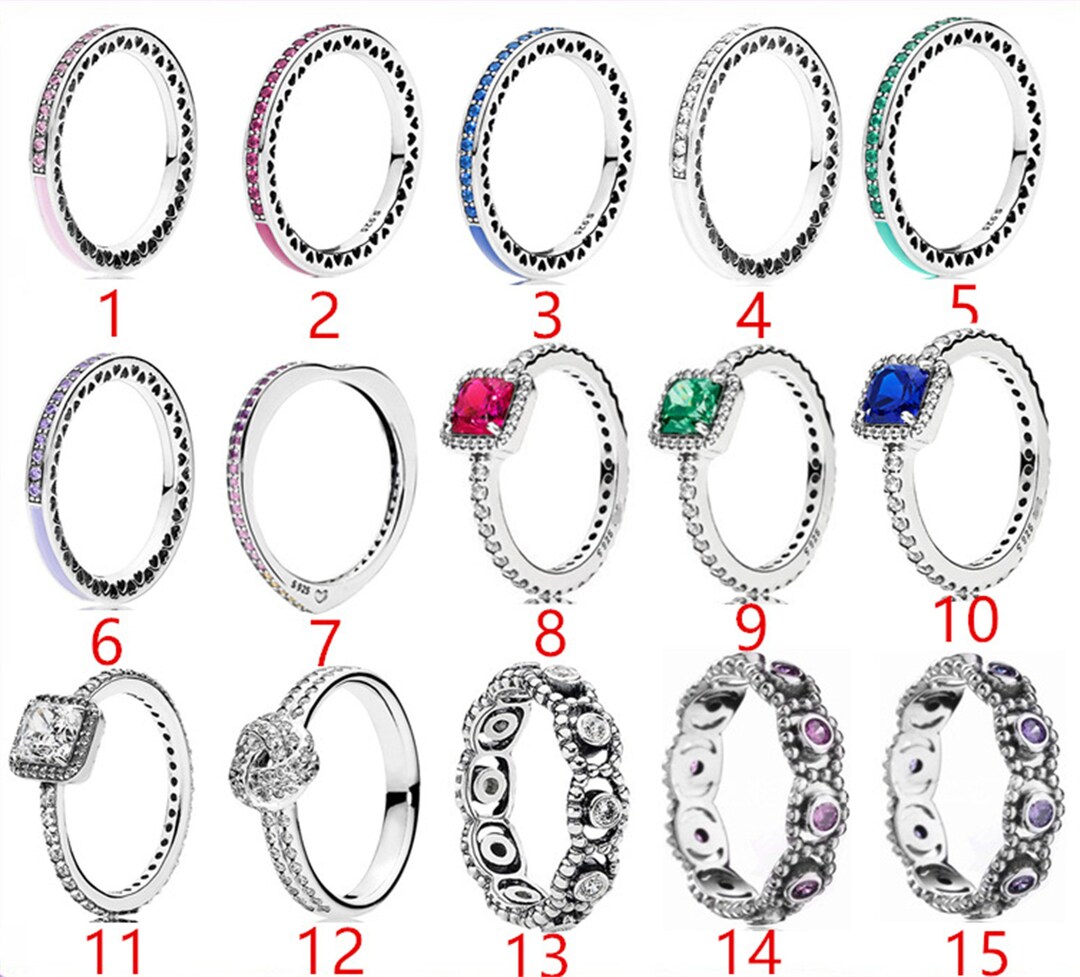 Pandora Color Series Heart Knot Rings Minimalist Charm Me - Etsy UK
