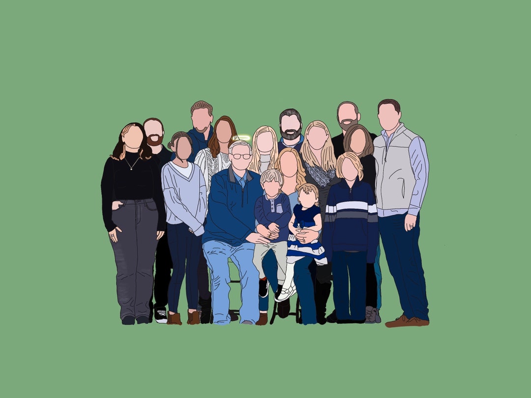 Custom Memorial Drawings. Memorial Drawing. Family Drawing. - Etsy