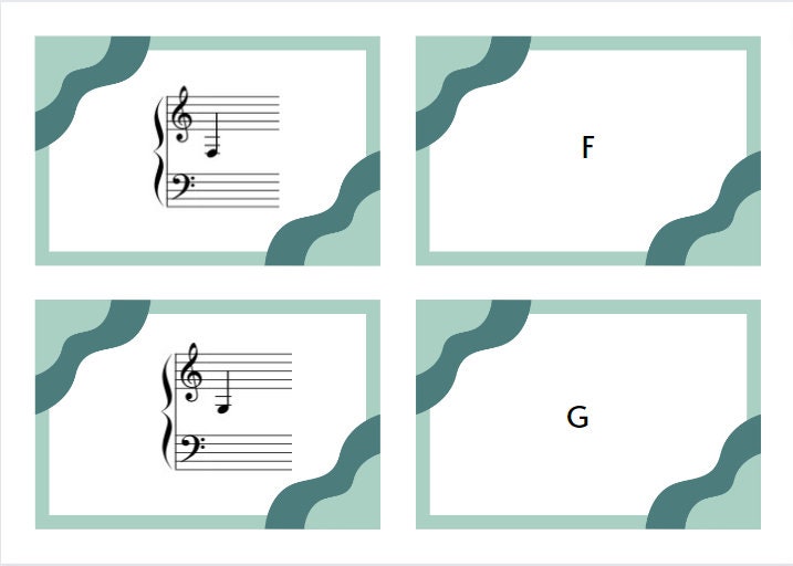 Note Name Flashcards - Music Theory - Etsy