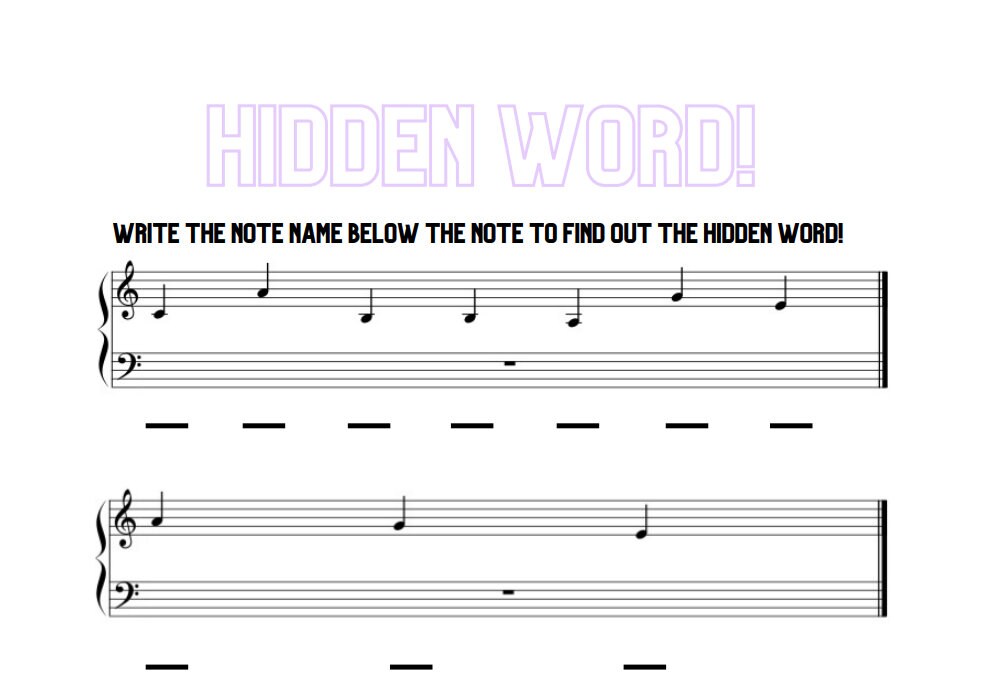 Note Naming Worksheet - Treble Clef - Etsy