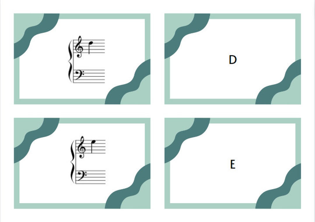 Note Name Flashcards - Music Theory - Etsy