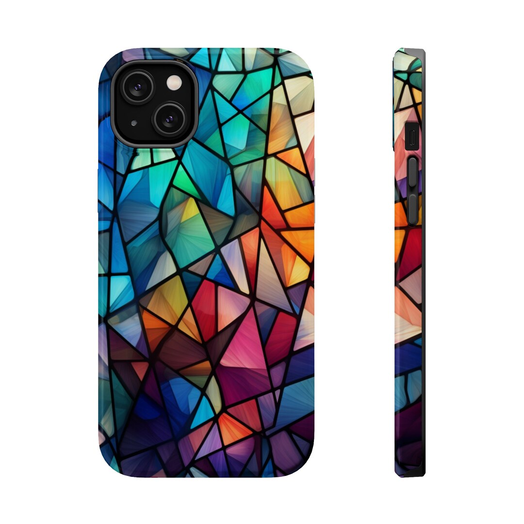 Stained Glass Windows Magsafe Phone Case, Geometric Art Pattern Cover ...