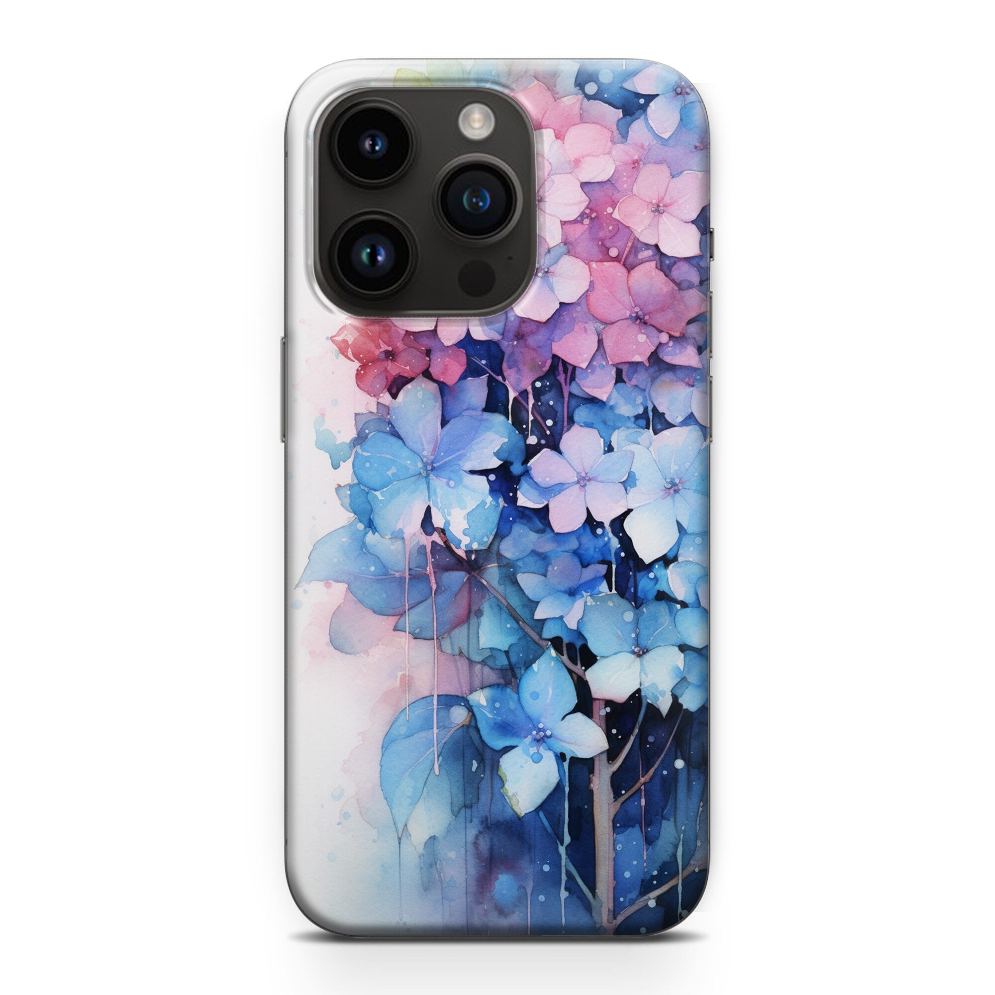 Watercolor Hydrangeas Phone Case Violet Blue Flower Cover - Etsy