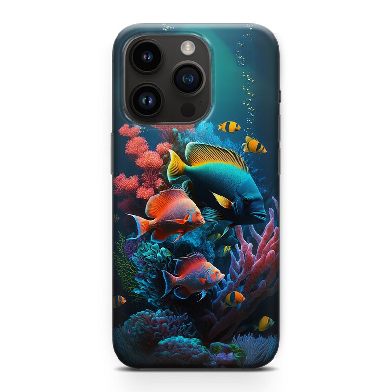 Ocean Fish Phone Case, Underwater World Cover for iPhone 14 Pro Max 13 ...