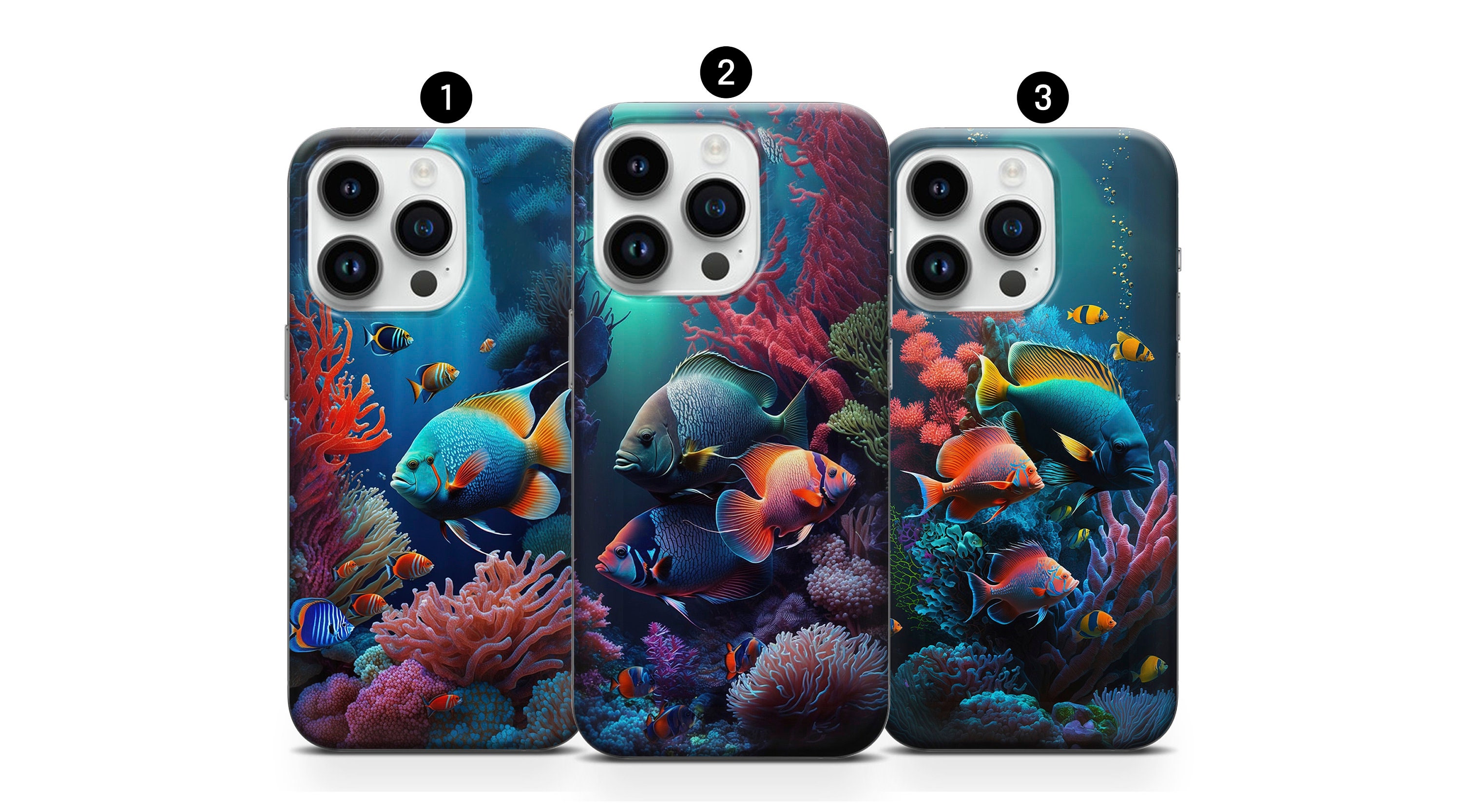 Ocean Fish Phone Case, Underwater World Cover for iPhone 14 Pro Max 13 ...