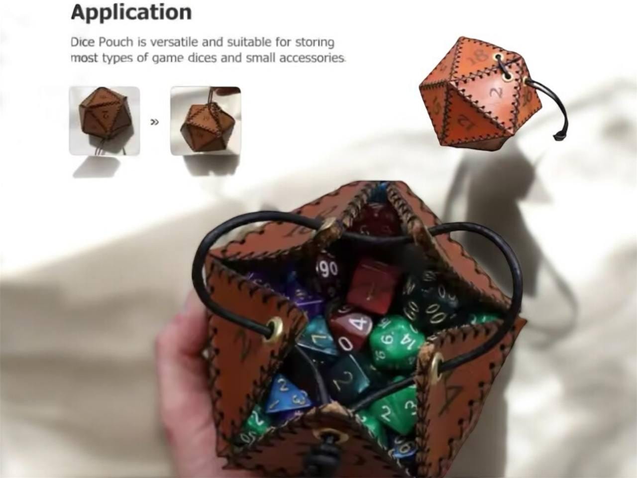 Handmade Leather D20 Dice Bag: RPG DND Polyhedral Pouch - Etsy