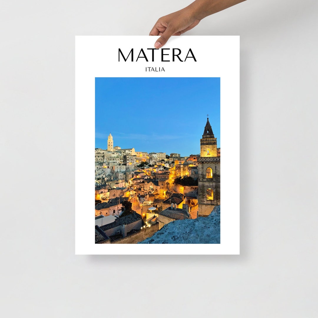 Matera Italy Poster Puglia Poster Wall Art Italy Travel Poster Italia ...