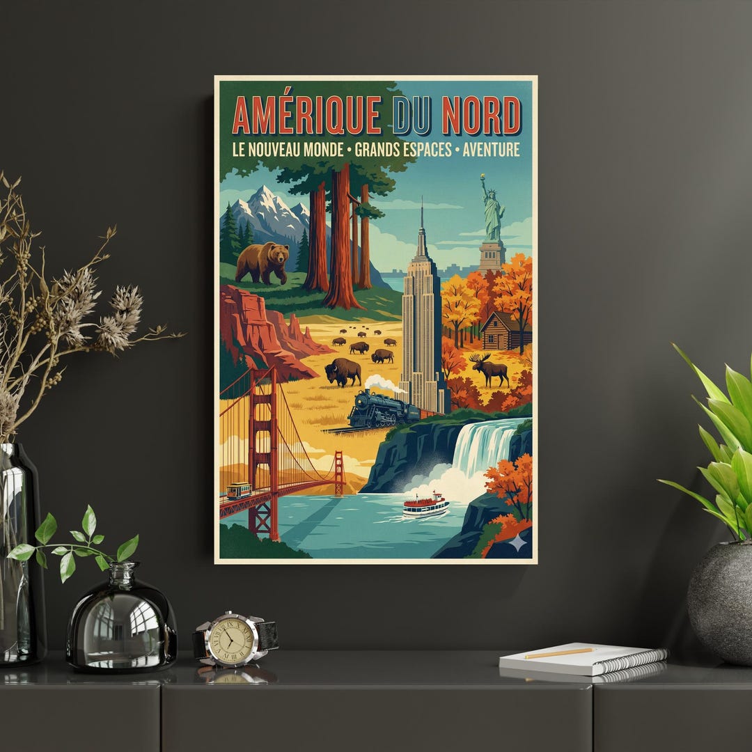 Vintage North American Poster – Travel Poster USA Canada – New York ...