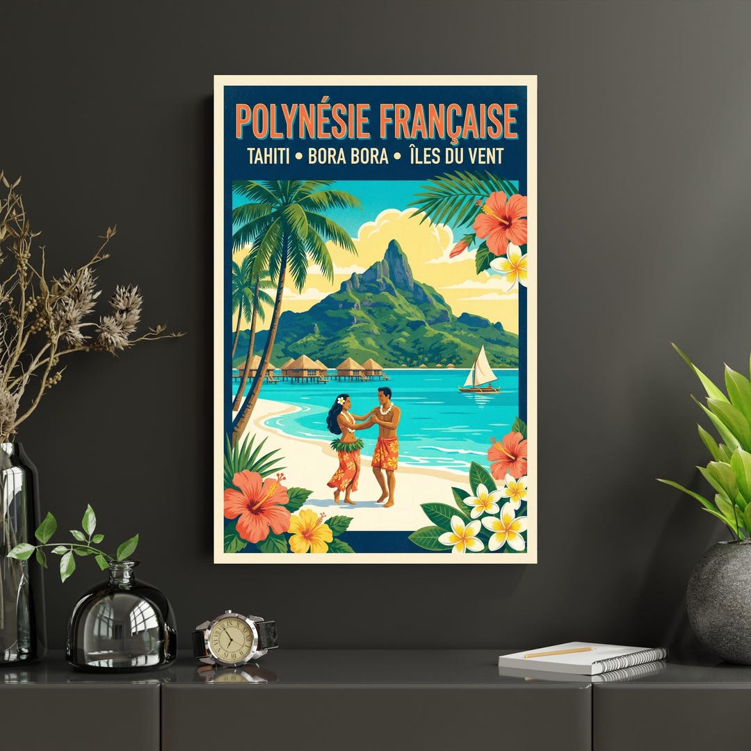French Polynesia Poster – Tahiti Bora Bora Poster – Exotic Wall Decor ...