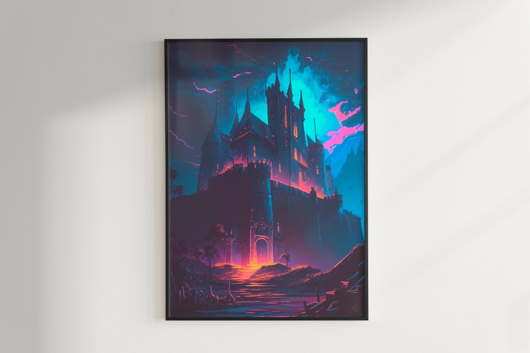 Medieval Cyberpunk Castle Medieval Castle With Cyberpunk - Etsy